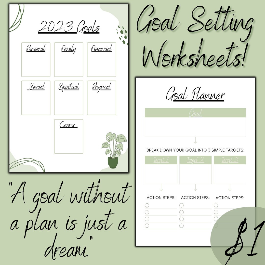 2023 Goal Setting Worksheets - Etsy