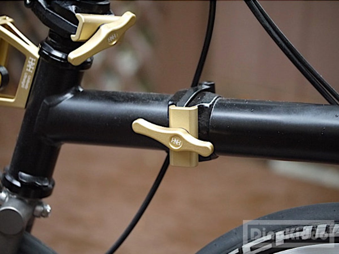Gold Aluminum Easy Shell Clamps + Moving Hinge Levers for Brompton ...