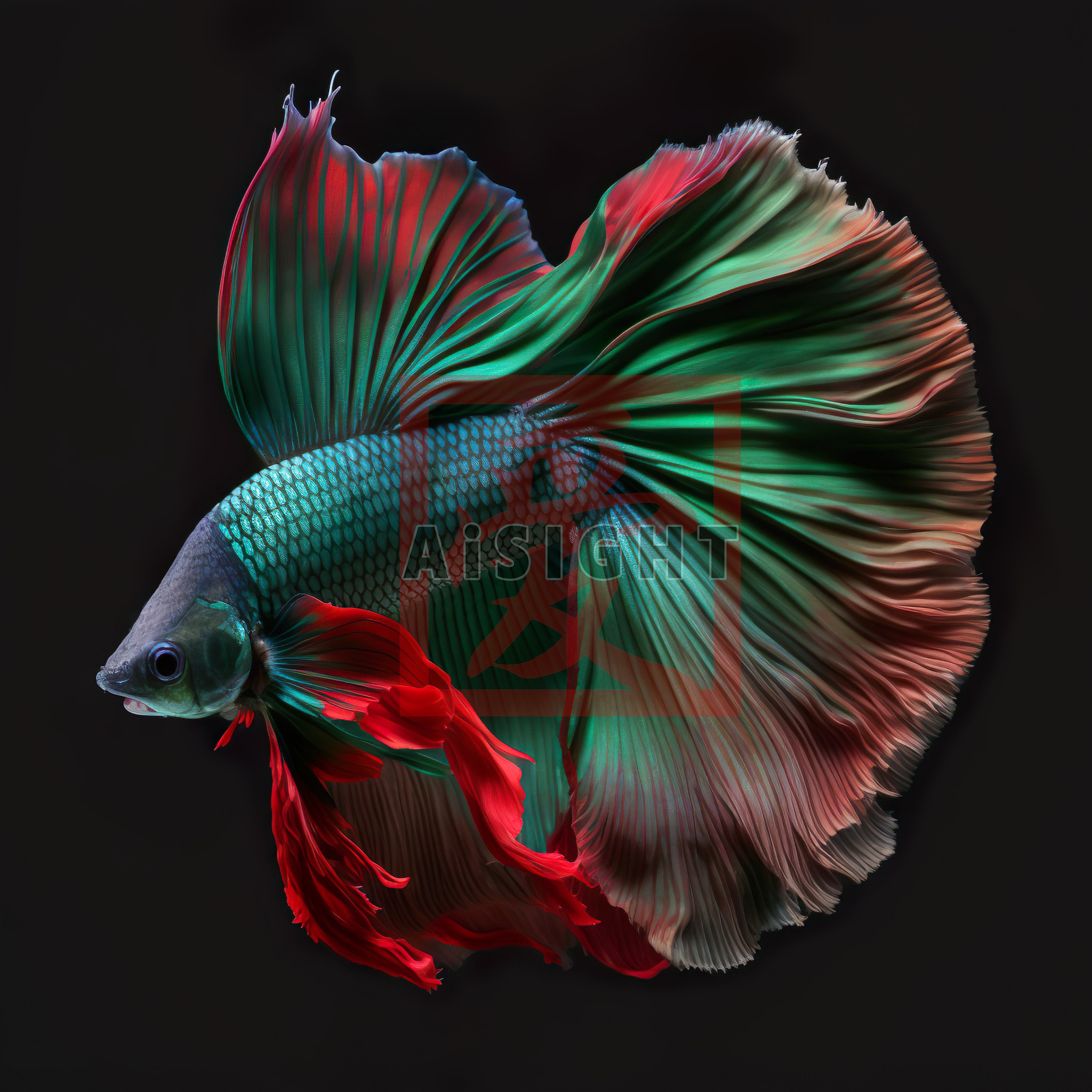 Colorful Betta Fish Art Print | Modern Whimsical Decor (digital ...