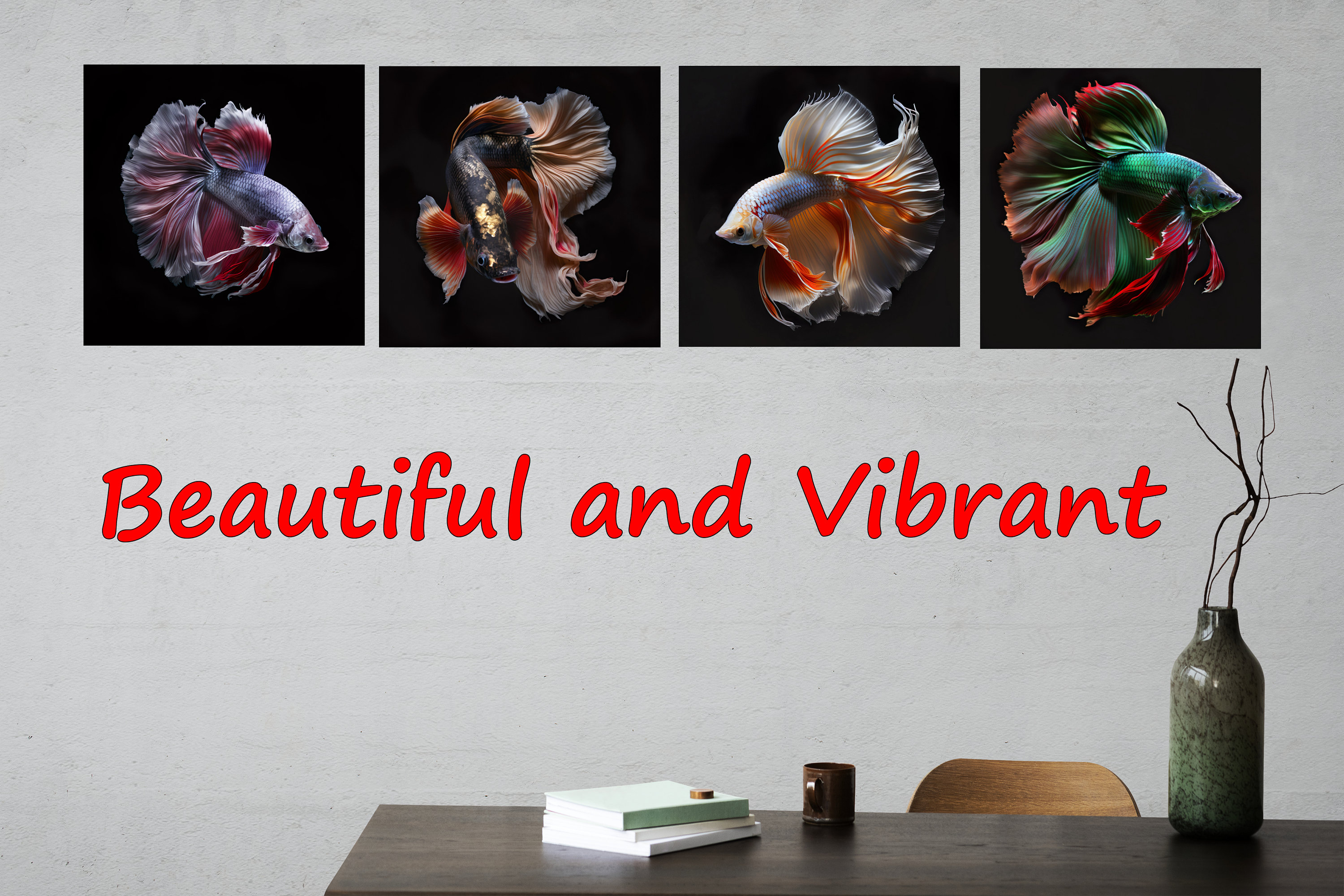 Beautiful Betta Art Red Blue White Koi | Digital Download by Aisight - Etsy