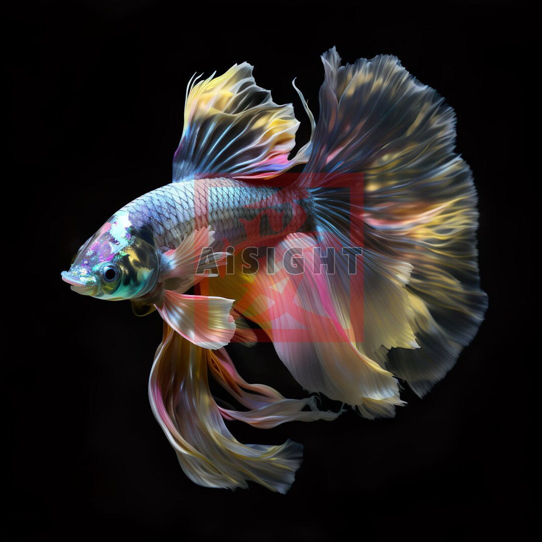 Beautiful Betta Art Rainbow Pastel Koi | Digital Download by Aisight - Etsy