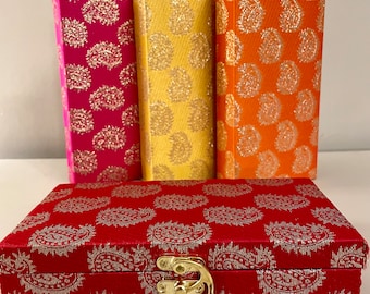 Shagan Mithai Silk Embroidered Indian Wedding Gift Favour Boxes - Etsy UK