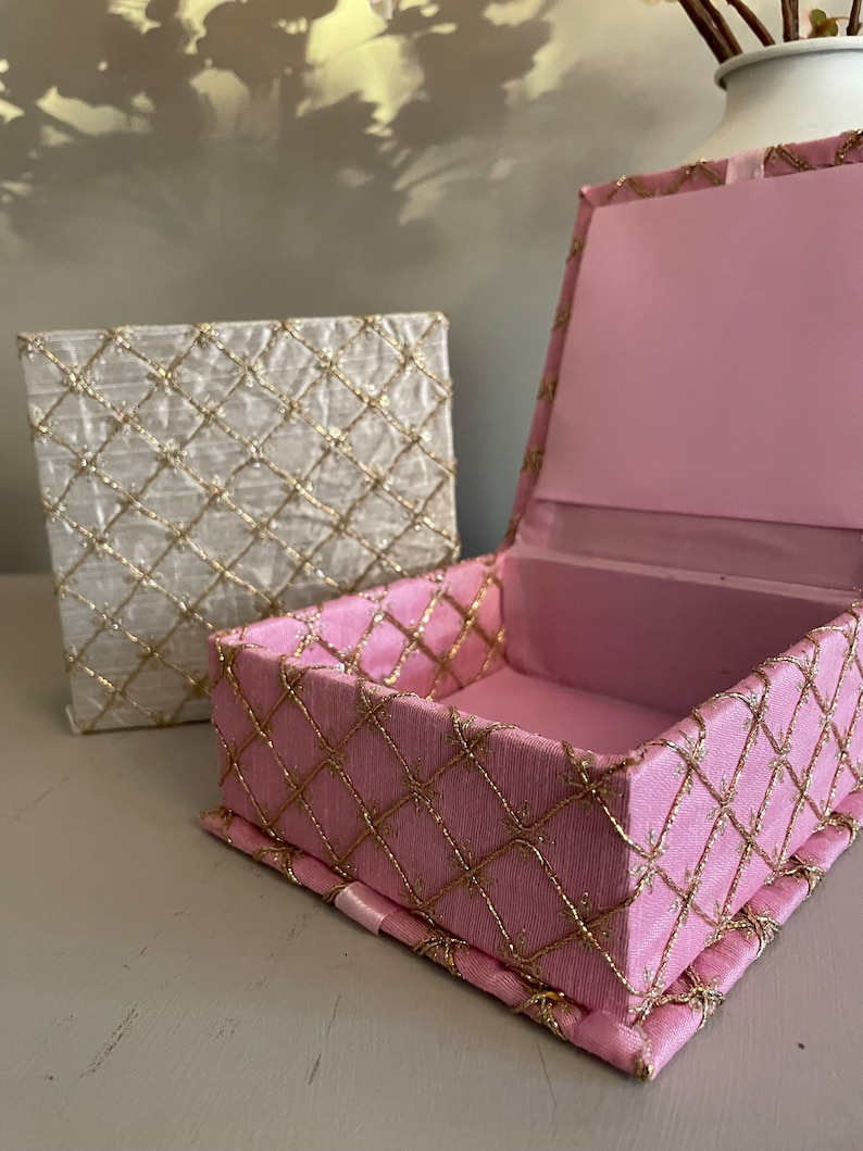 Traditional Shagan Mithai Silk Embroidered Indian Wedding Gift Favour ...