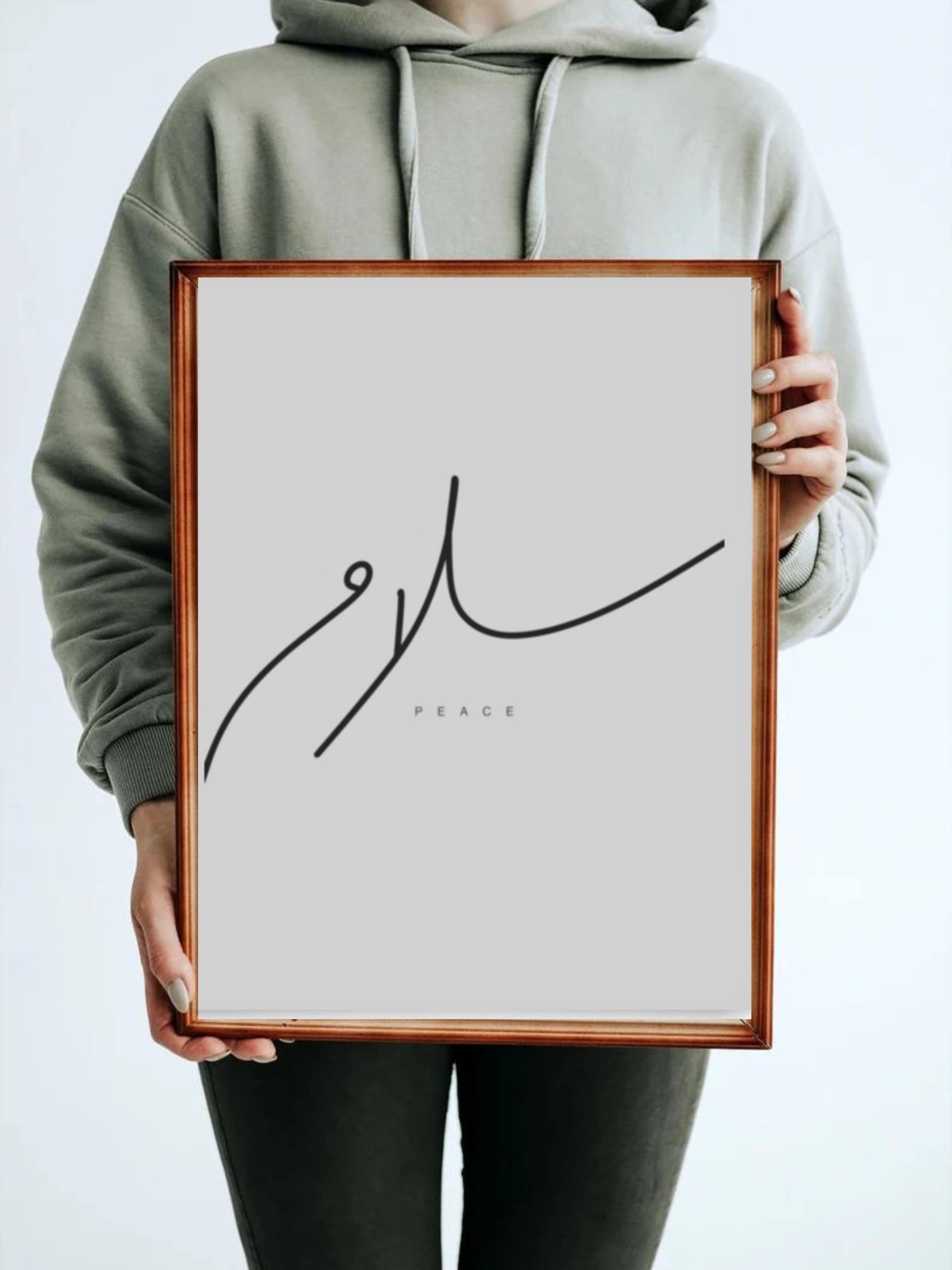 Iranian Poster | Minimalistic Wall Art With Peace Written in Farsi ...
