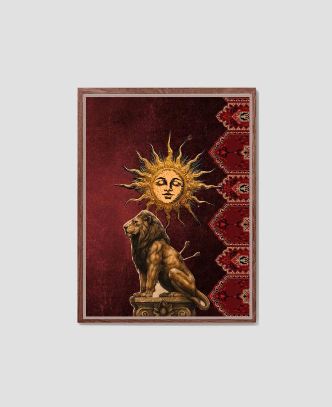 Iran Lion and Sun Poster | Persian Mythology Wall Art | Shir O Khorshid ...