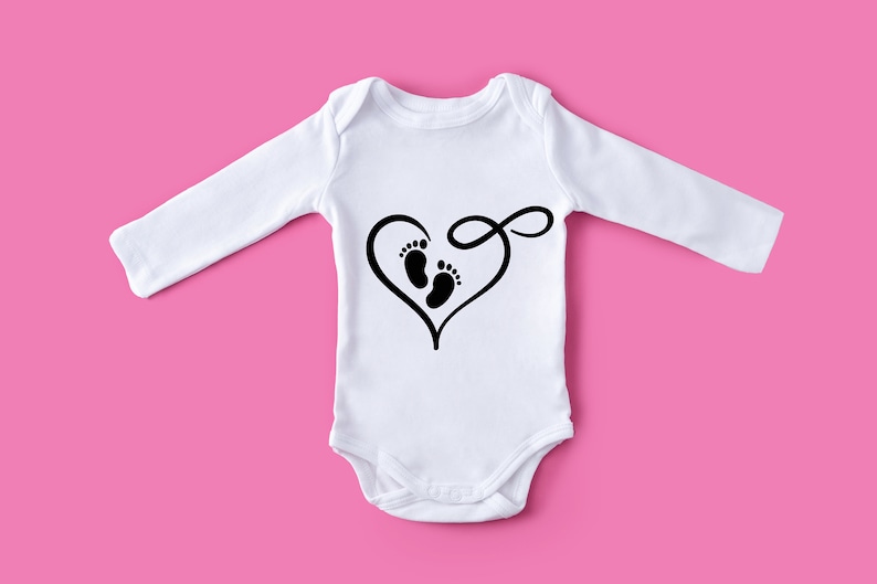 Baby Footprint Heart Infinity SVG: Digital Download - Etsy