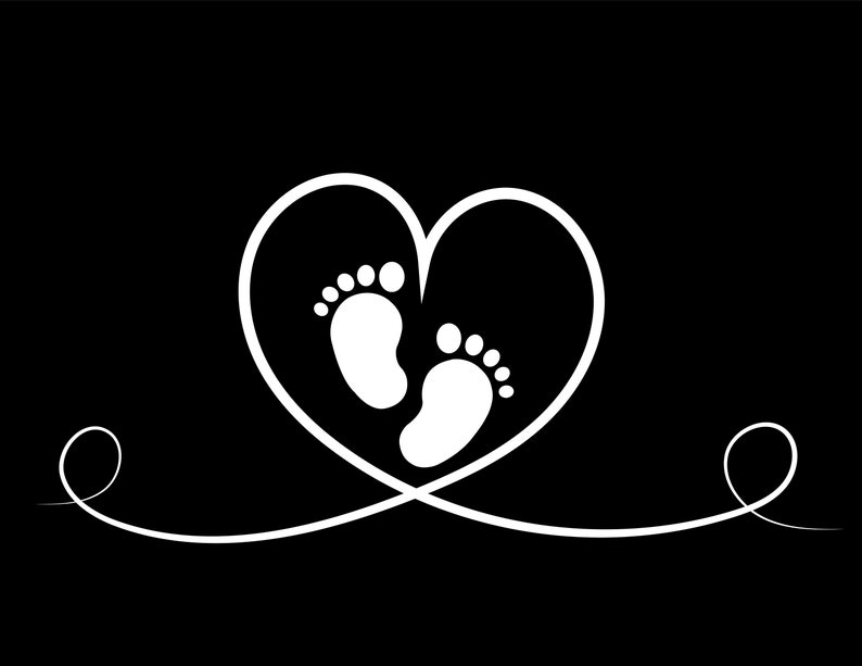 Baby Footprint in the Heart-4, Baby Feet- Digital Download Svg, Png ...