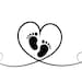 Baby Footprint in the Heart-4, Baby Feet- Digital Download Svg, Png ...