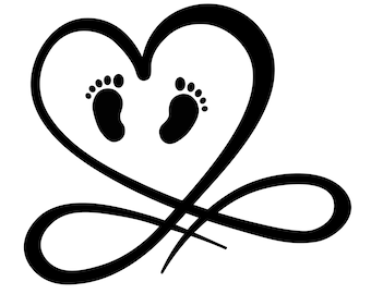 Baby Footprint in the Heart, Baby Feet- Digital Download Svg, Png, Eps ...