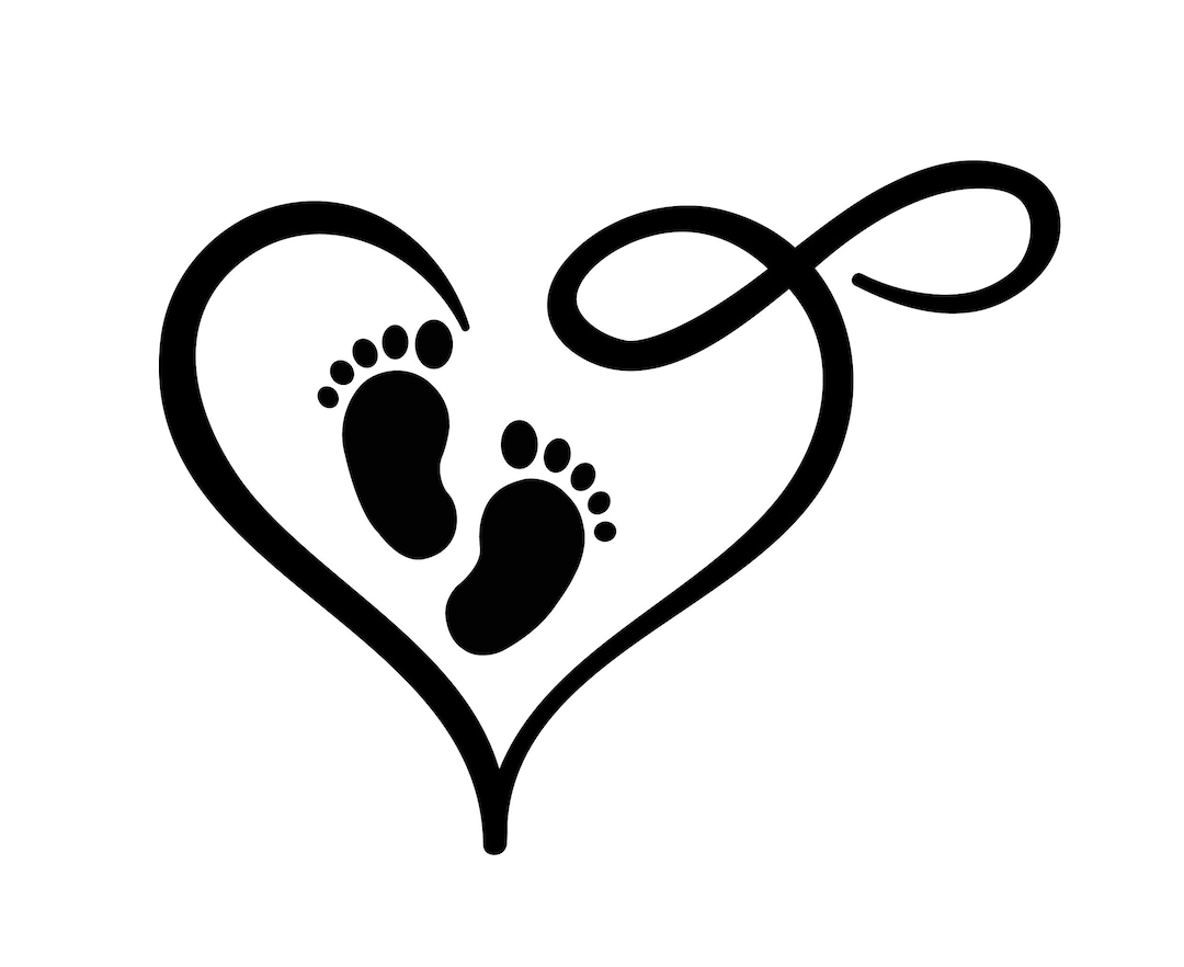 Baby Footprint Heart Infinity SVG: Digital Download - Etsy
