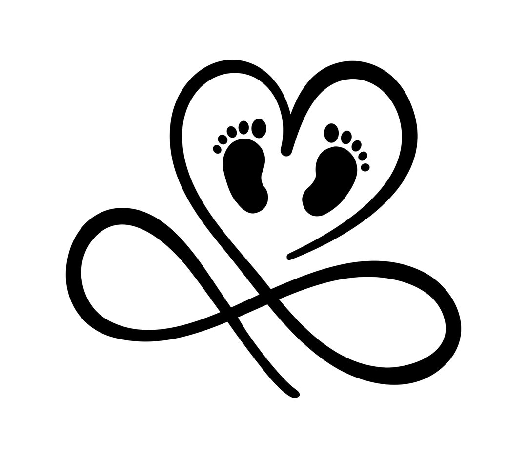 Baby Footprint in the Heart- Infinity - Baby Feet-baby Love - Digital ...