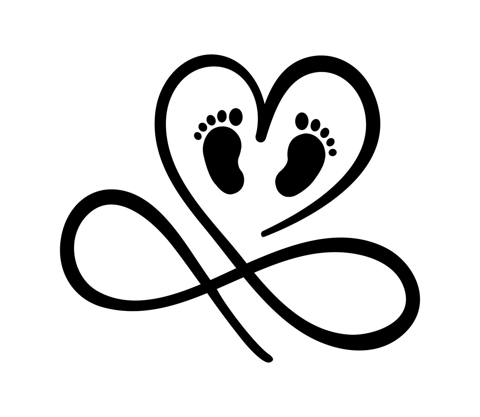 Baby Footprint in the Heart- Infinity - Baby Feet-baby Love - Digital ...