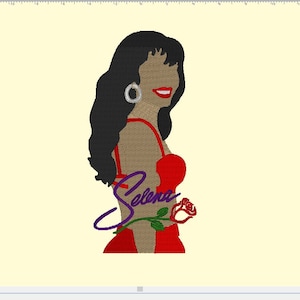 Selena With Selena Name and Rose Machine Embroidery Design File 2 Sizes ...