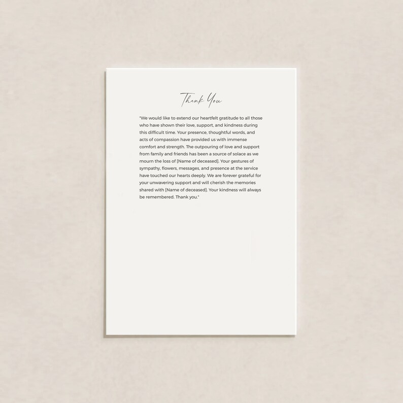 Minimal Funeral Program Template, Memorial Program, Printable Funeral ...