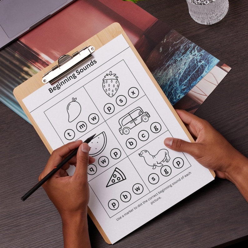 10 Printable Beginning Sounds Worksheets Preschool-1st Grade Phonics ...