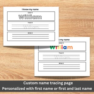 Custom Name Writing Activity,name Tracing Worksheet Printable,dry Erase ...
