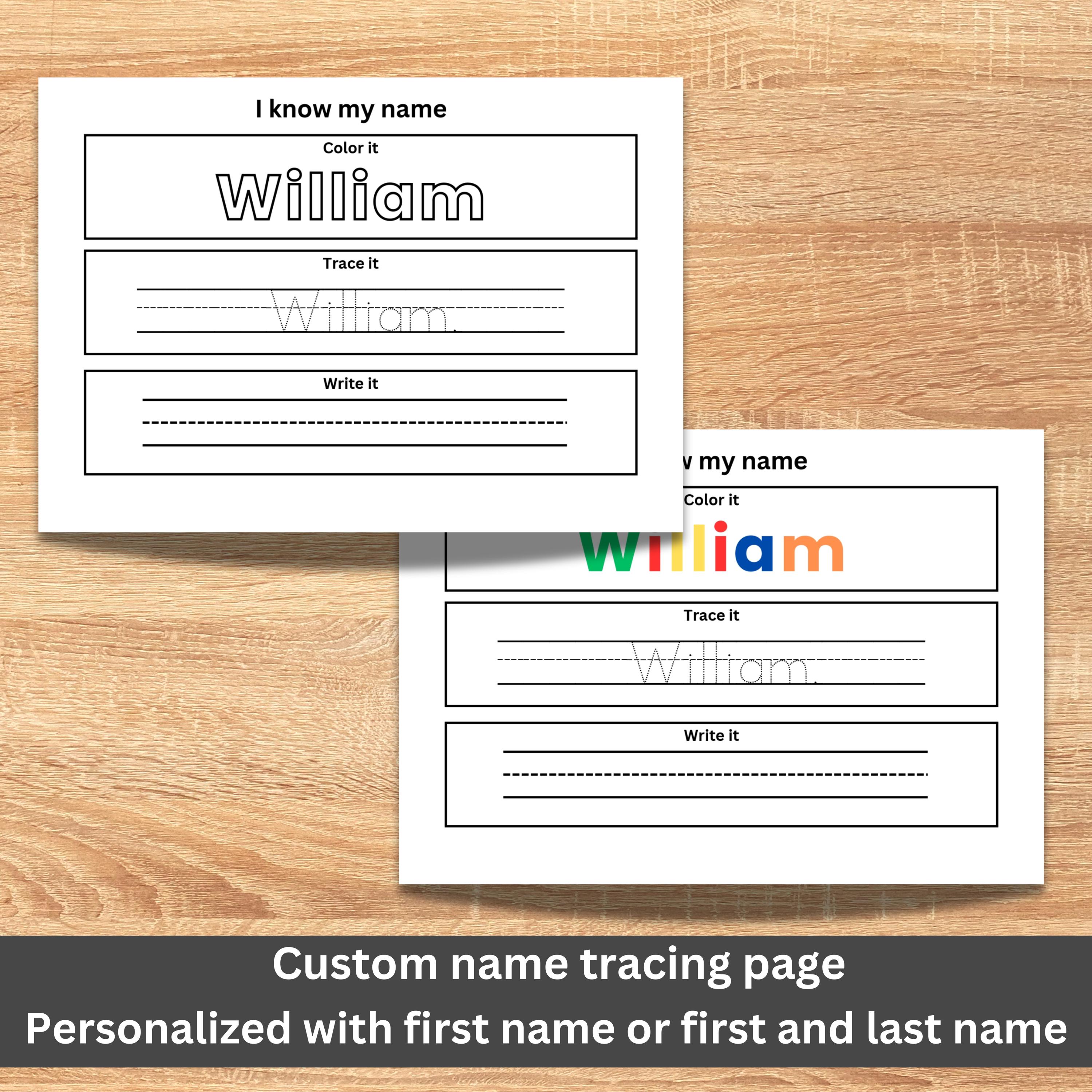 Custom Name Writing Activity,name Tracing Worksheet Printable,dry Erase ...