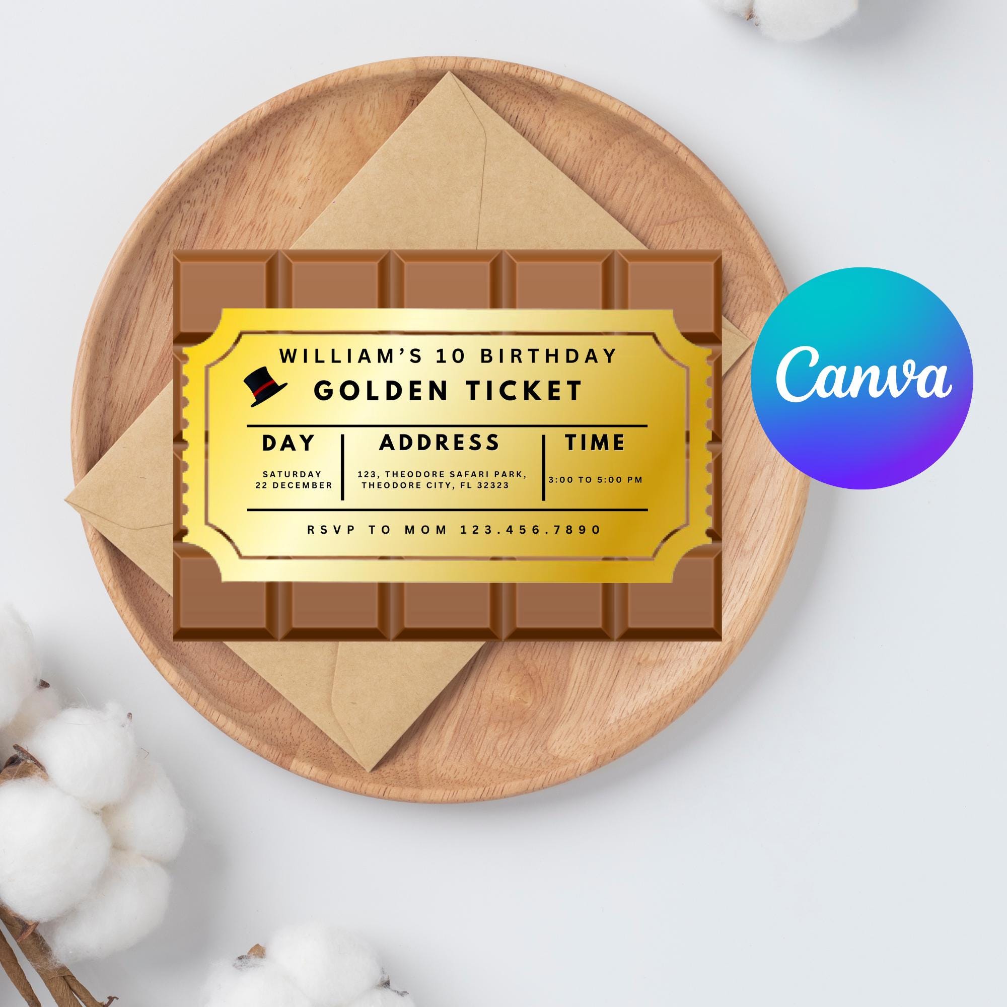 Golden Ticket Inspired Charlie Factory Birthday Invitation Editable ...