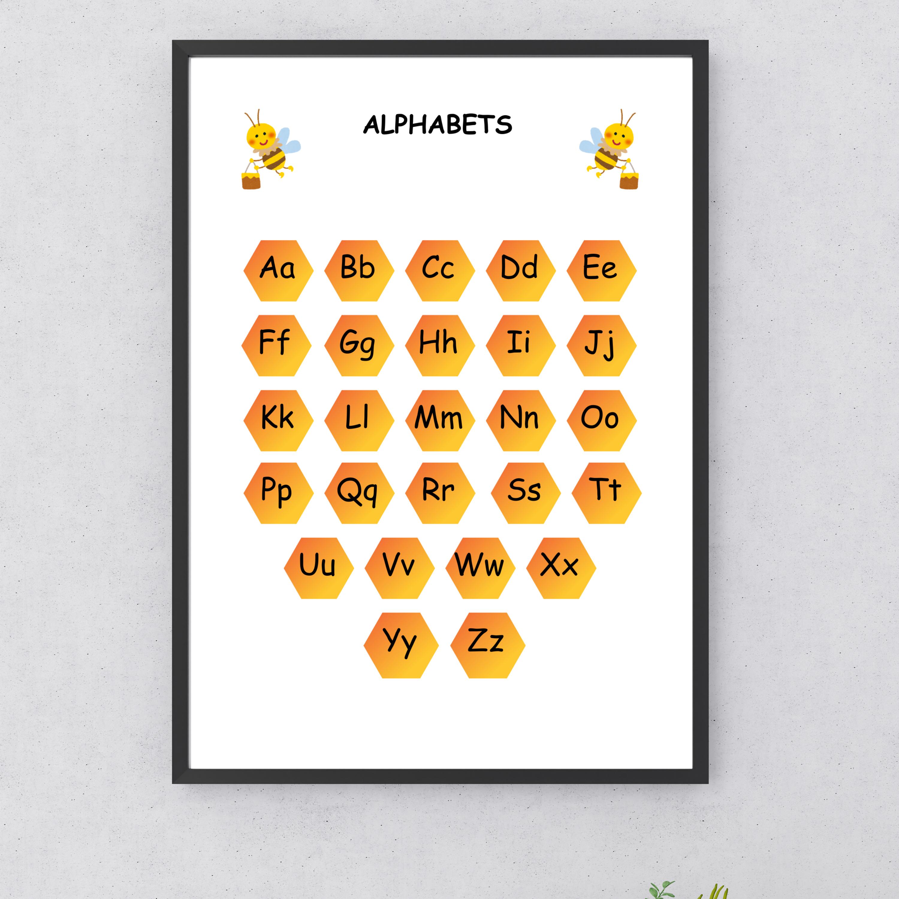 ABC Alphabets Poster Kindergarten Printable Instant Download PDF honey ...