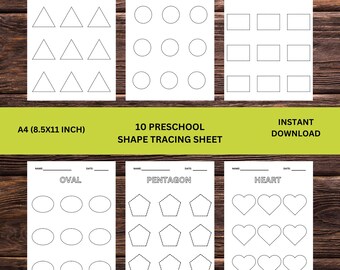 Preschool Shape Tracing, Basic Shape Tracing, Shape Tracing Worksheets ...