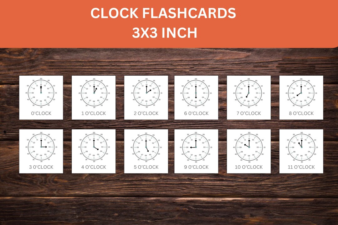 Telling the Time Flashcards, Time Flashcards, Clock Flashcards for Kids ...