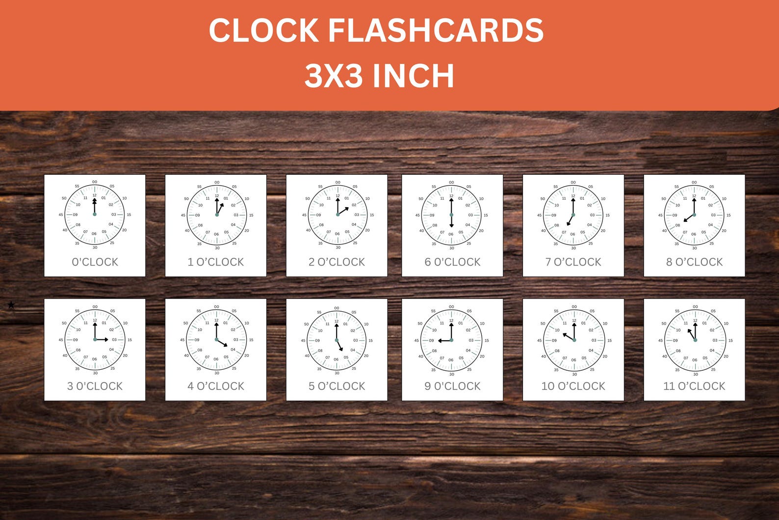 Telling the Time Flashcards, Time Flashcards, Clock Flashcards for Kids ...