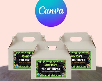 Mine Crafter Party Favors Bundle, FREE 4-in-1 Tags Printable Mine ...