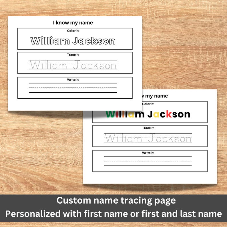 Custom Name Writing Activity,name Tracing Worksheet Printable,dry Erase ...