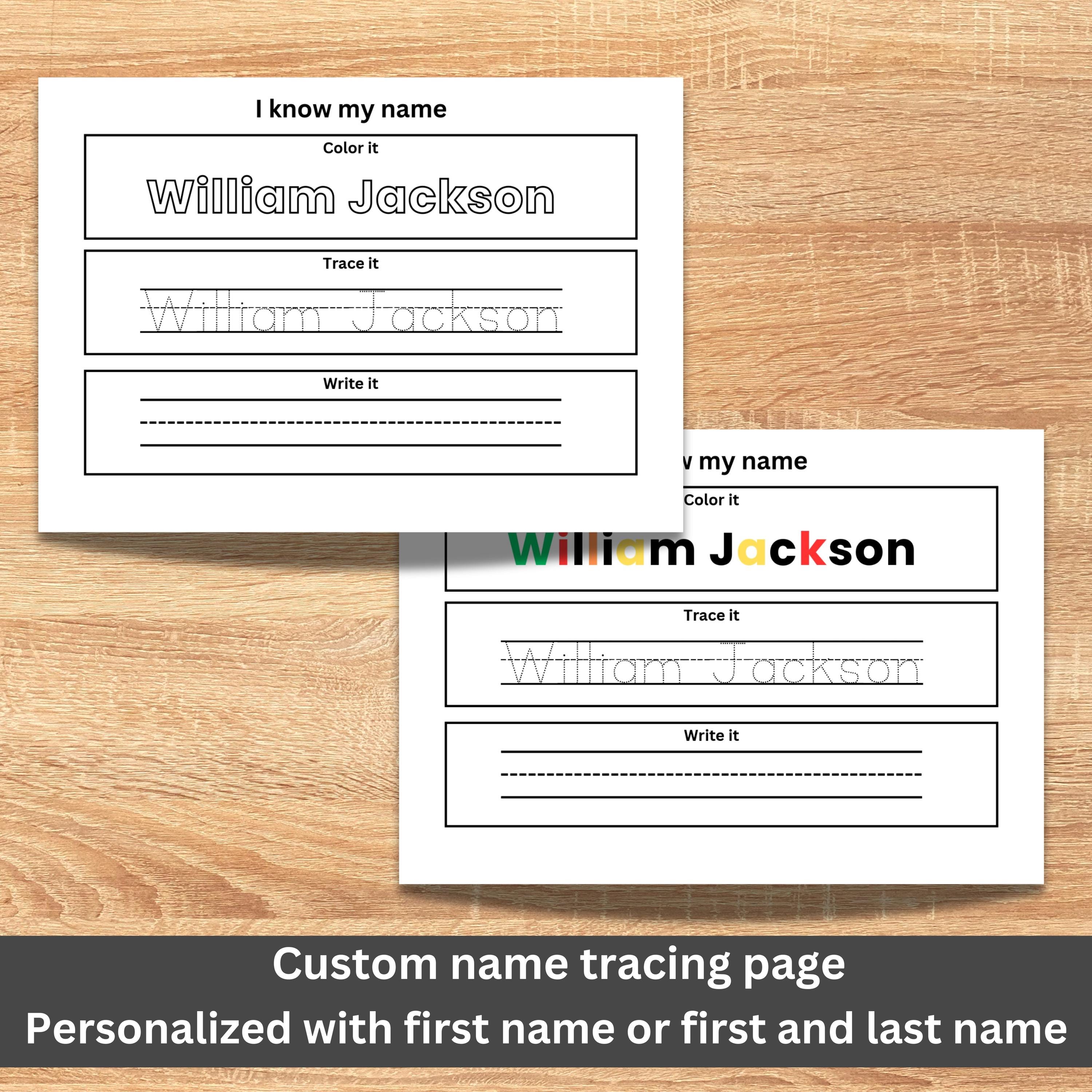 Custom Name Writing Activity,name Tracing Worksheet Printable,dry Erase ...