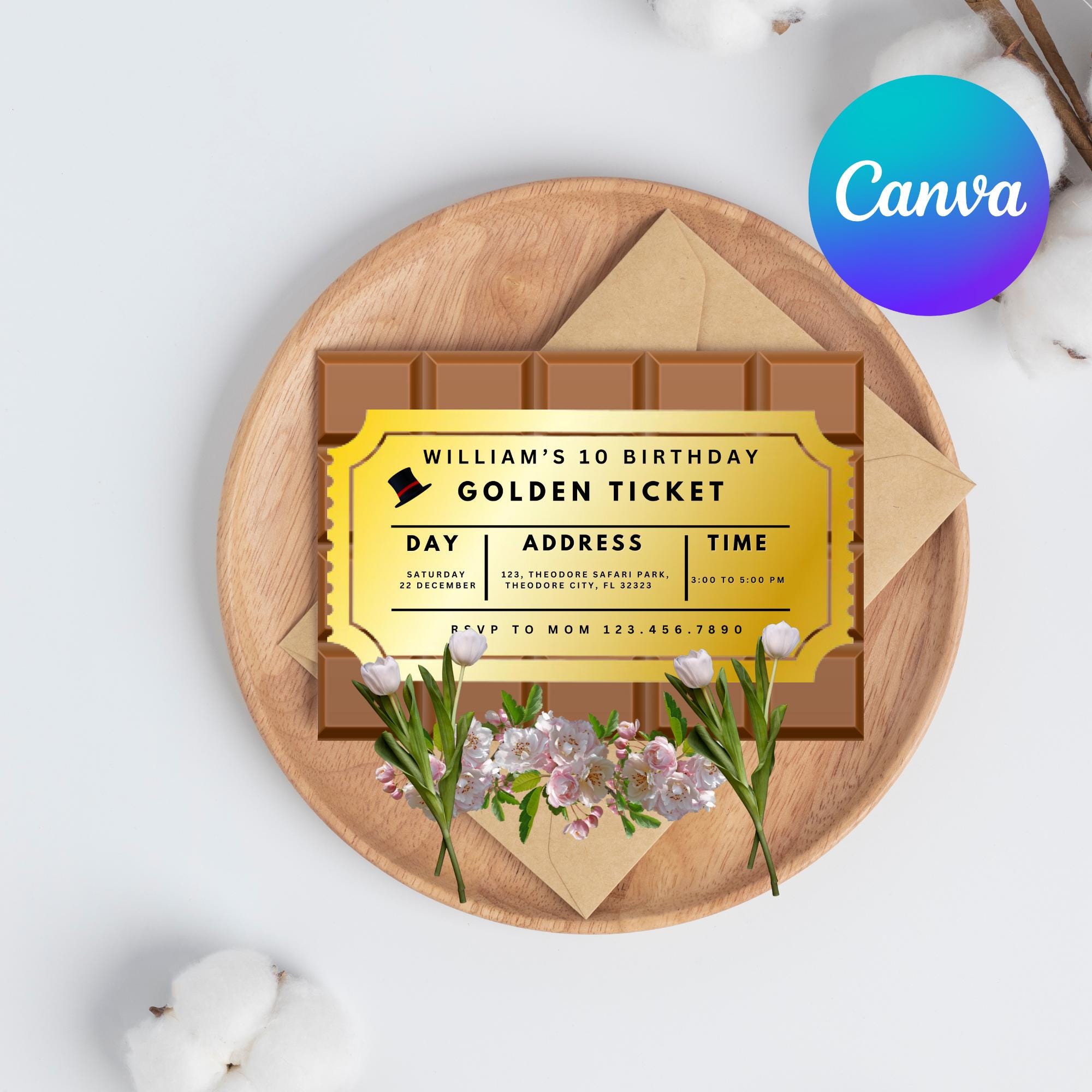 Golden Ticket Inspired Charlie Factory Birthday Invitation Editable ...