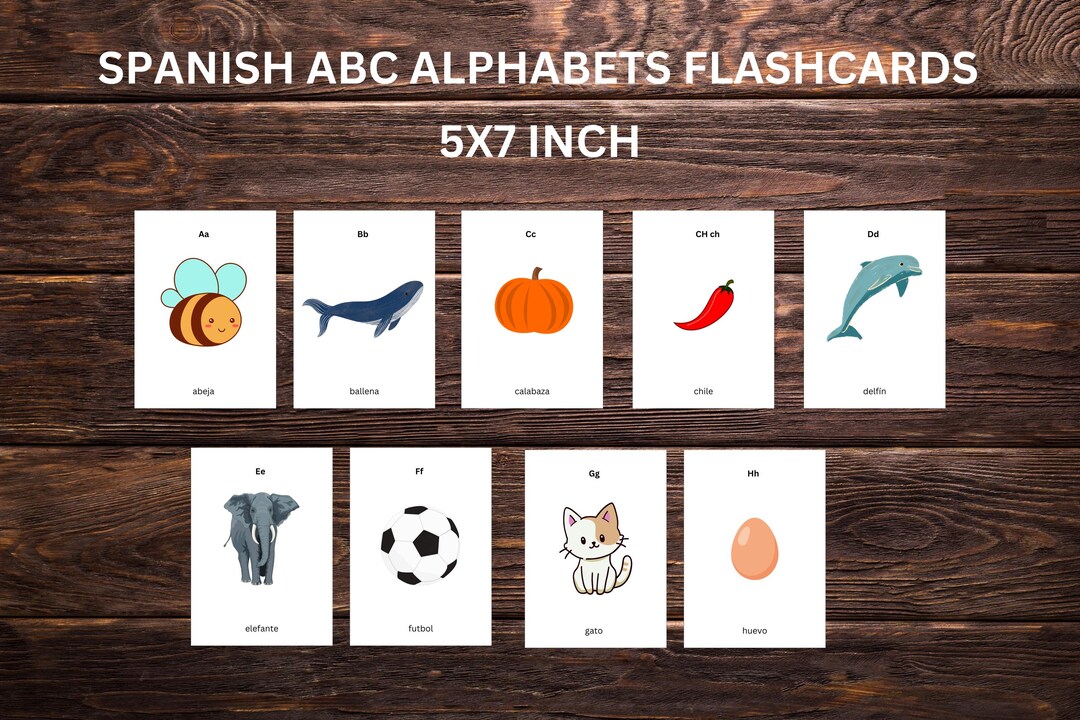 Spanish Alphabets Flashcards A-Z Printable Instant Download - Etsy