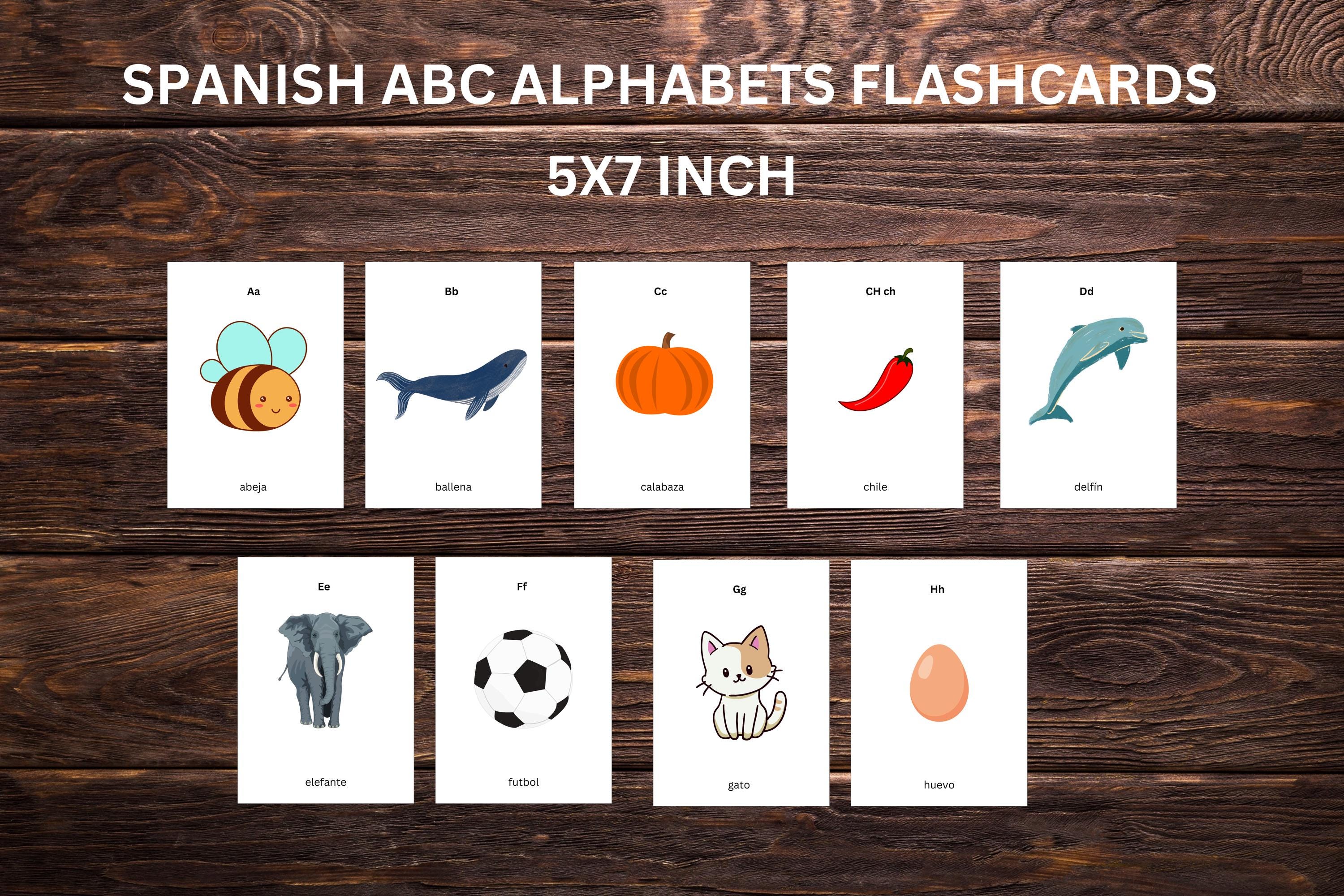 Spanish Alphabets Flashcards A-Z Printable Instant Download - Etsy