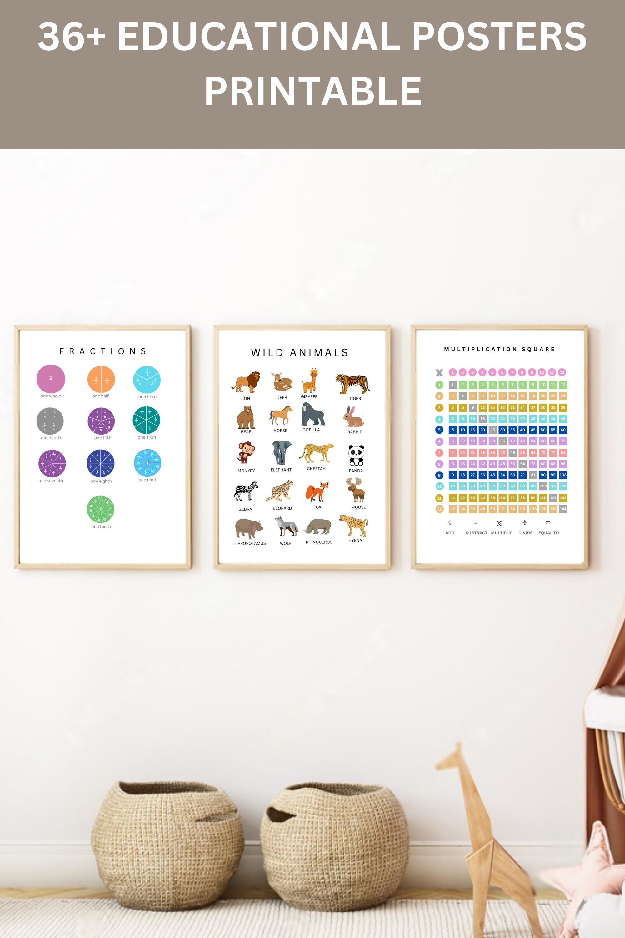 38 Classroom Decor Bundle Set, English Homeschool Educational Posters ...