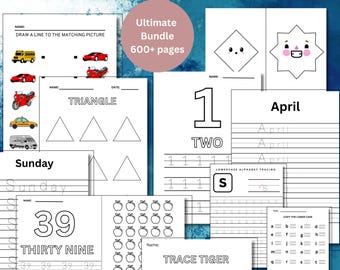 Preschool Pre-k Kindergarten Learning Bundle 800 Pages Printable ...