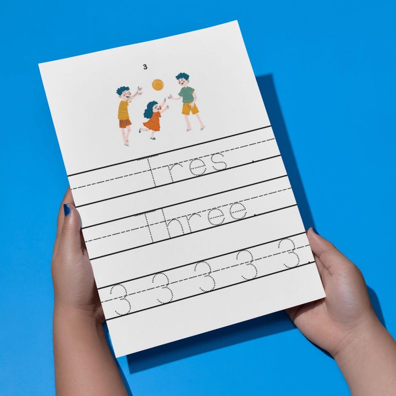 0-20 Number Tracing Worksheets Bilingual English and Spanish Traceable ...