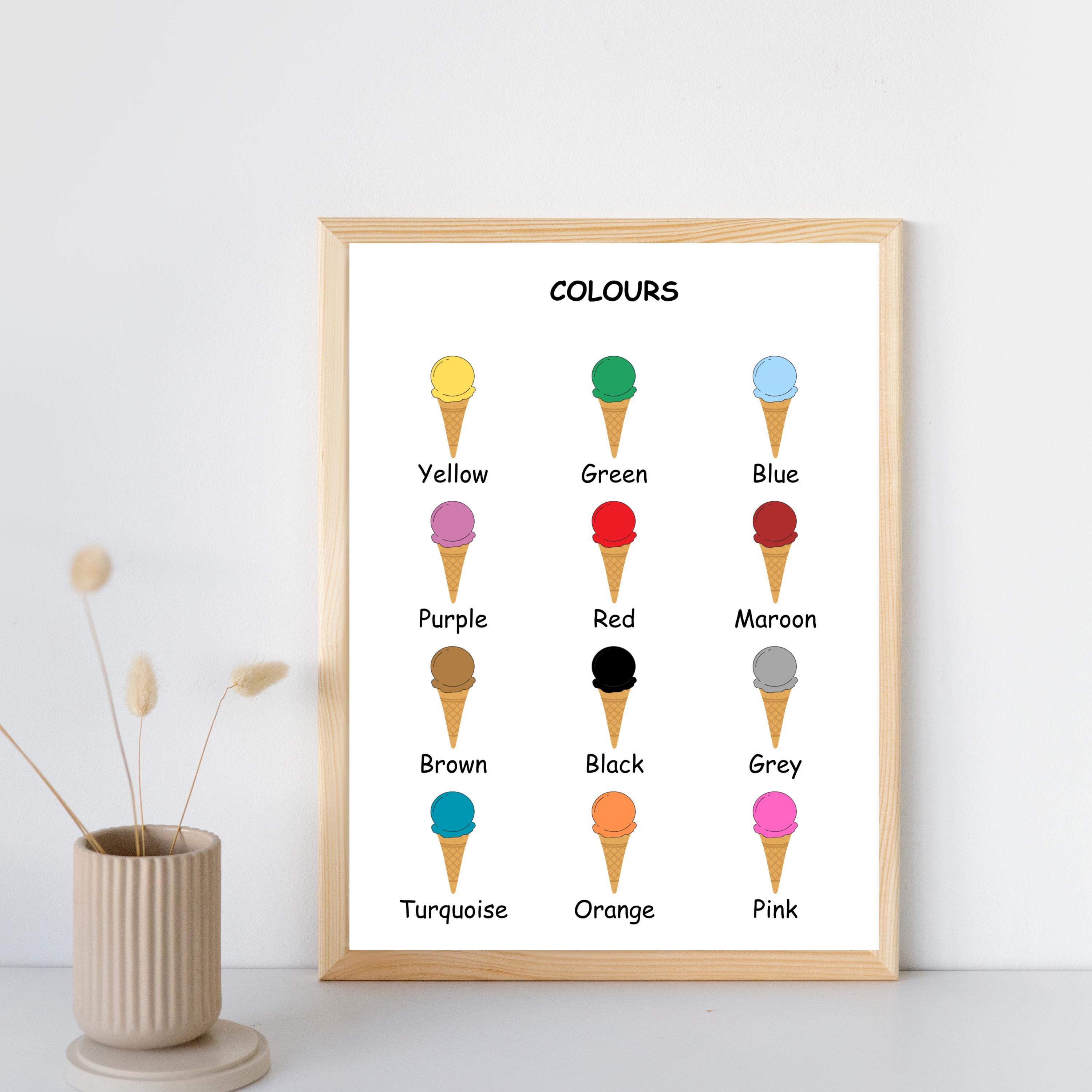 Colors Educational Poster, Montessori Poster, Learn Colors, Classroom ...