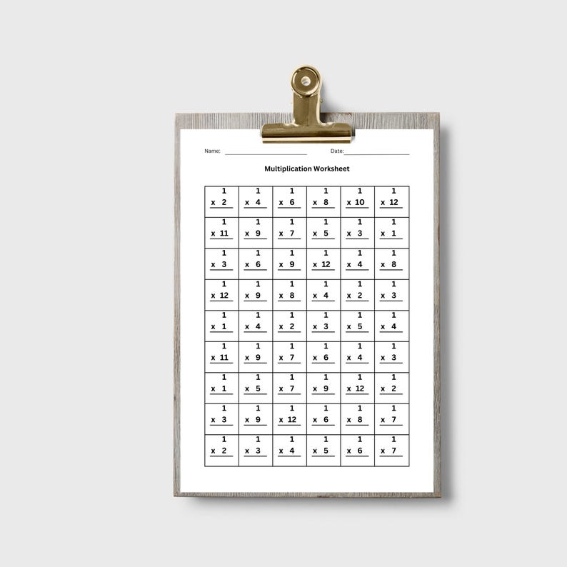 Printable Multiplying Practice Worksheets. Numbers 1-12. 1st-4th Grade ...