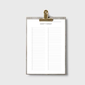 Printable Don't Forget to Do List Family & Work, Wedding, Cleaning ...