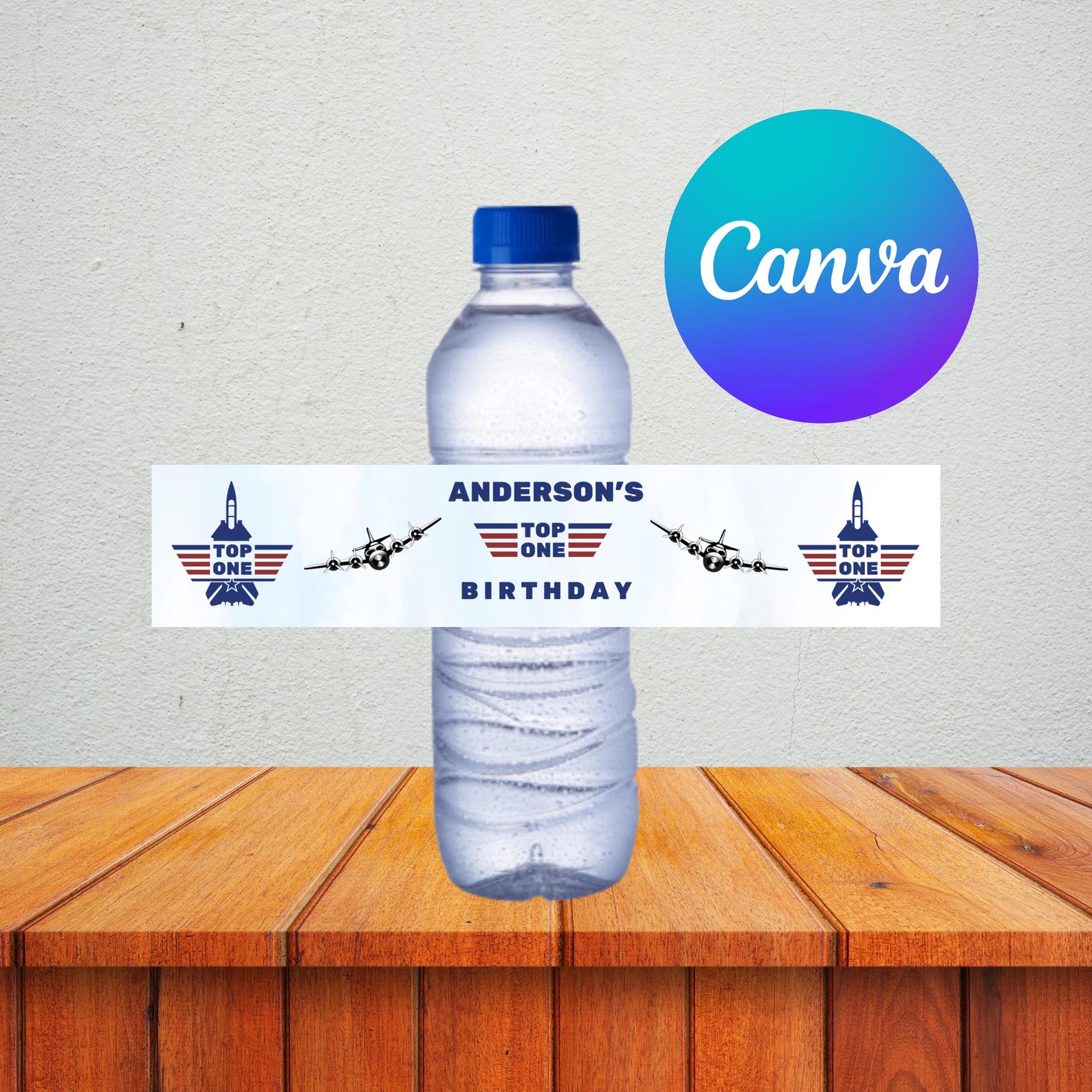 Fighter Jet Birthday Water Bottle Label, Personalized (digital Download ...