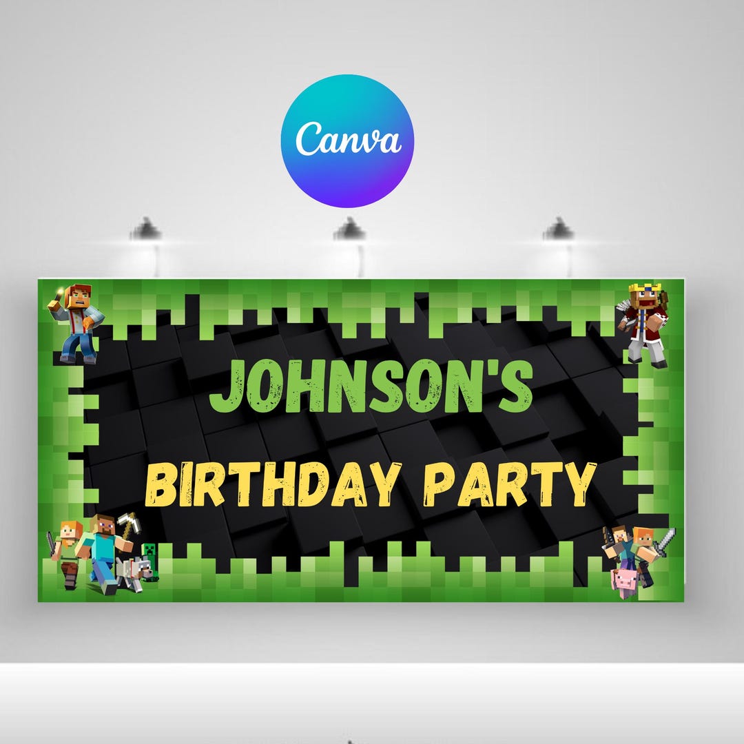 Editable DIY Mine Theme Backdrop Template 48x24 Inch Crafter Instant ...