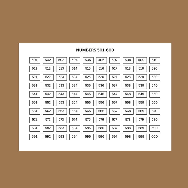 Number Charts 1-1000 | Numbers 1-1000 Printable | Numbers and Counting ...