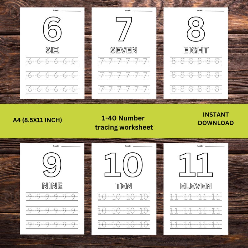 40 Number Tracing Worksheets, Traceable Numbers, Preschool Worksheets ...