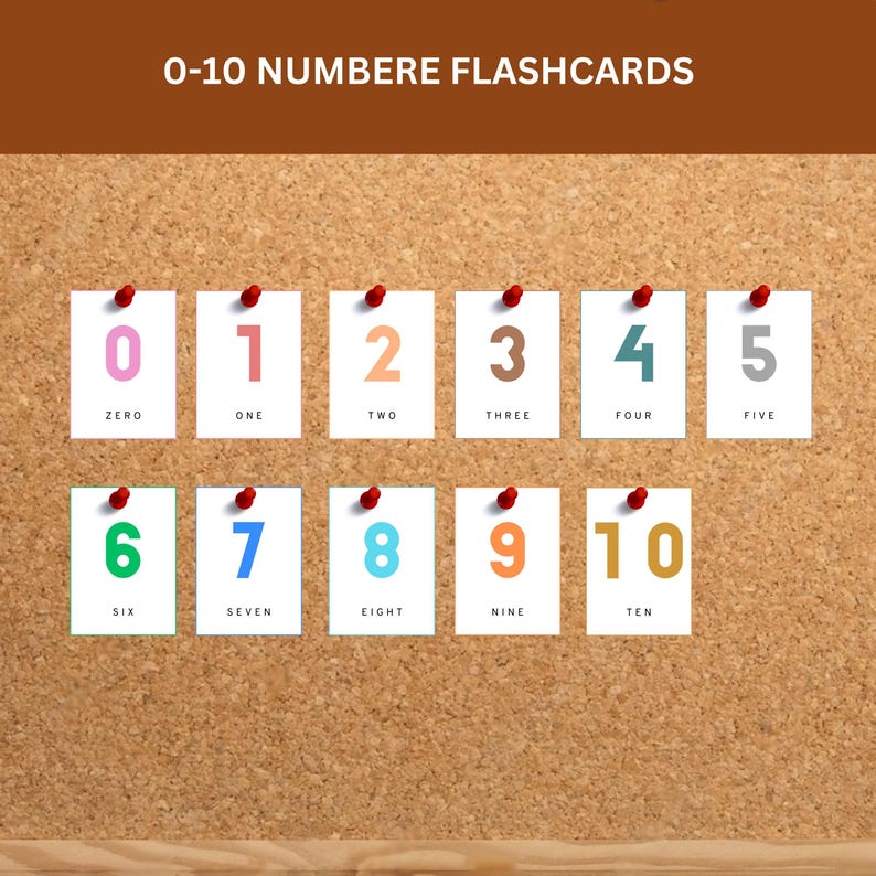 Numbers Flash Cards, Preschool Counting Flash Cards, Count and Clip ...