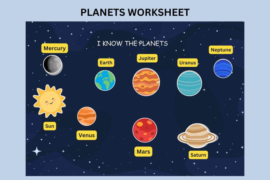Solar System Worksheet, Toddler Activity, Homeschool Printables ...