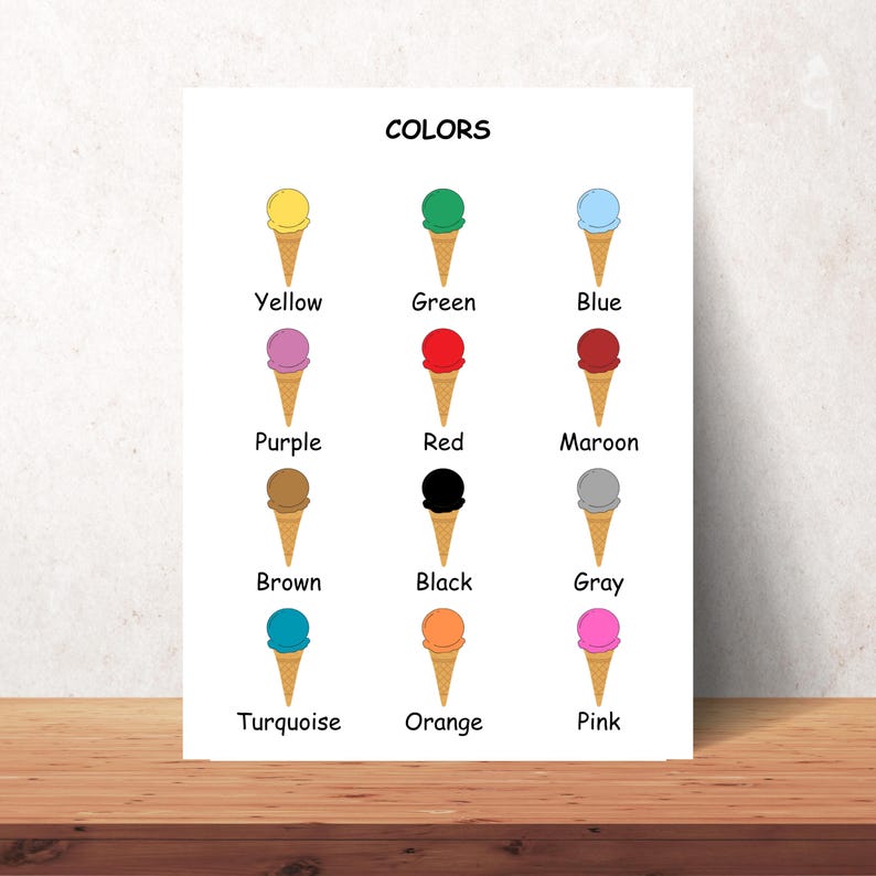 Colors Educational Poster, Montessori Poster, Learn Colors, Classroom ...