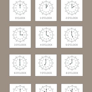 Telling the Time Flashcards, Time Flashcards, Clock Flashcards for Kids ...