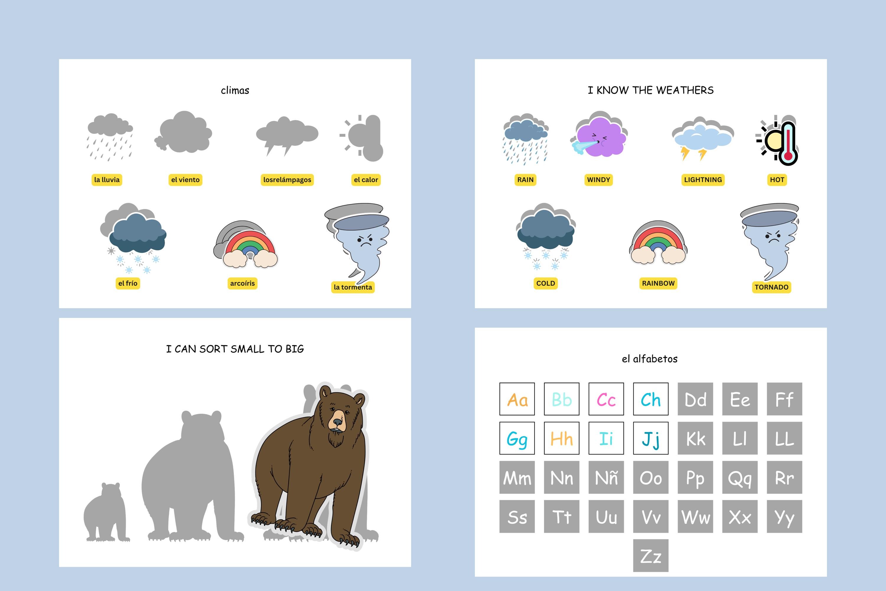 Spanish Busy Book Printable, Spanish Toddler Learning Binder, Preschool ...