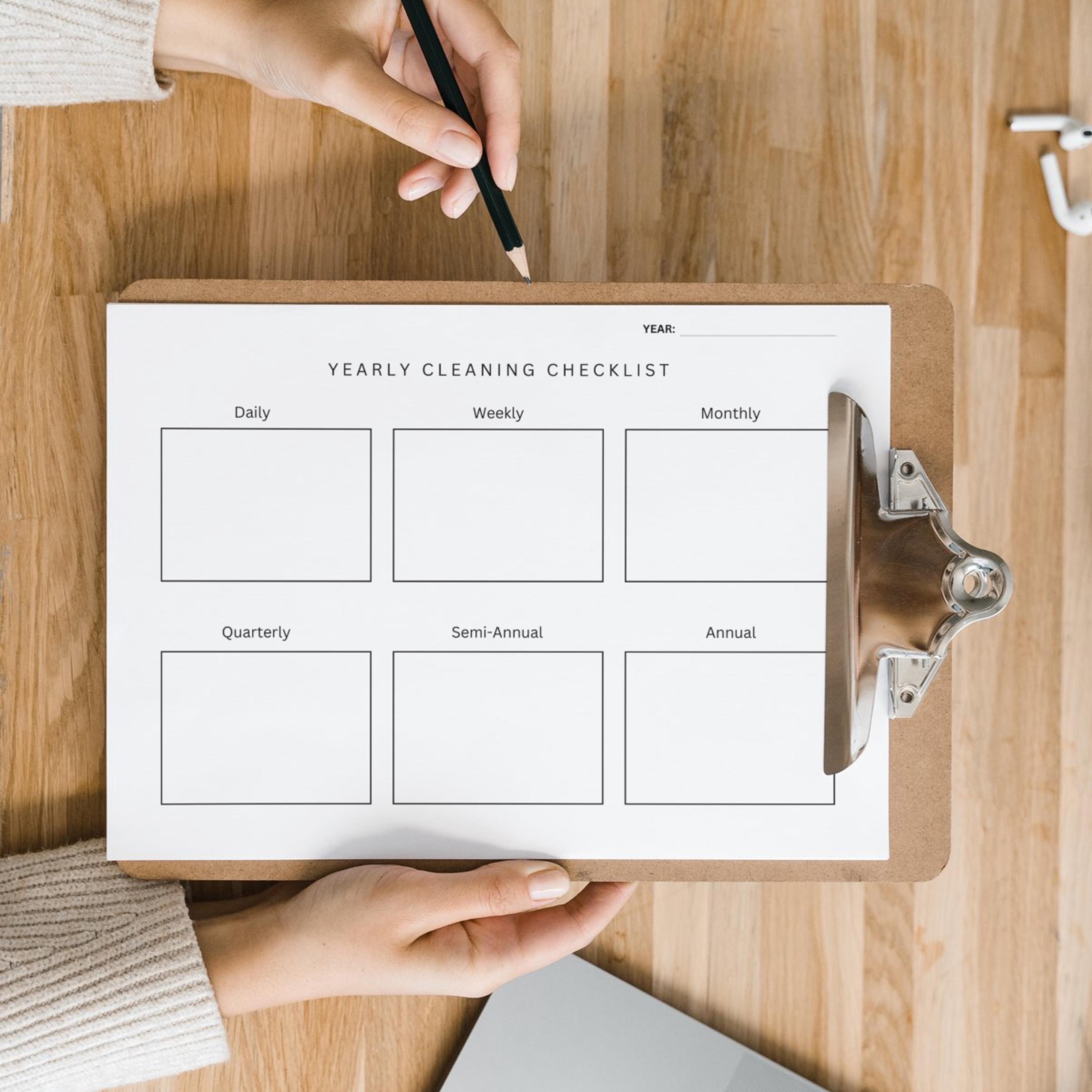 Printable House Cleaning Planner Landscape, Simple Cleaning Schedule ...
