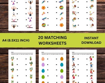 Printable Matching Worksheets, Match the Picture, Kindergarten ...
