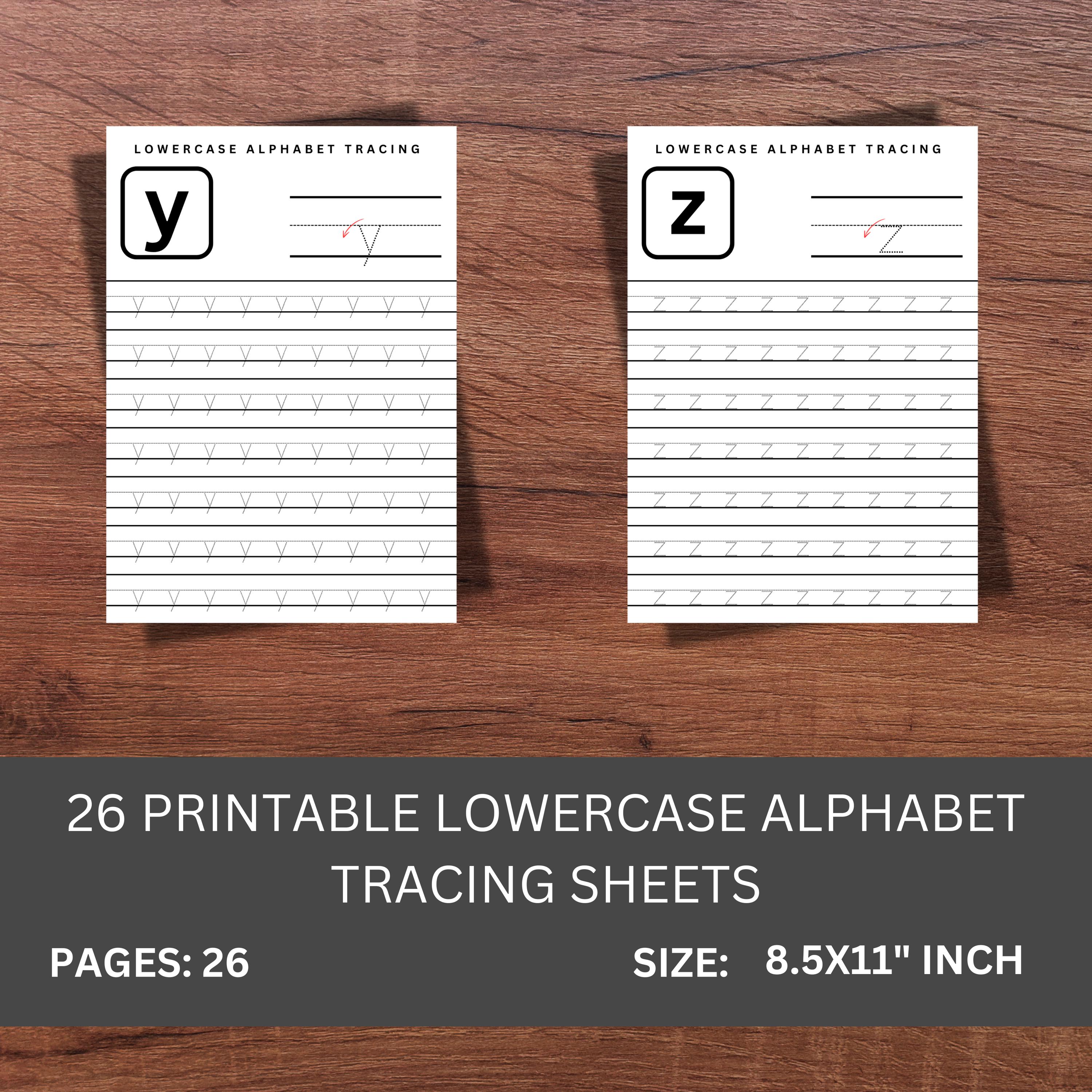 26 Printable Lowercase Alphabet Tracing Worksheets. Preschool ...
